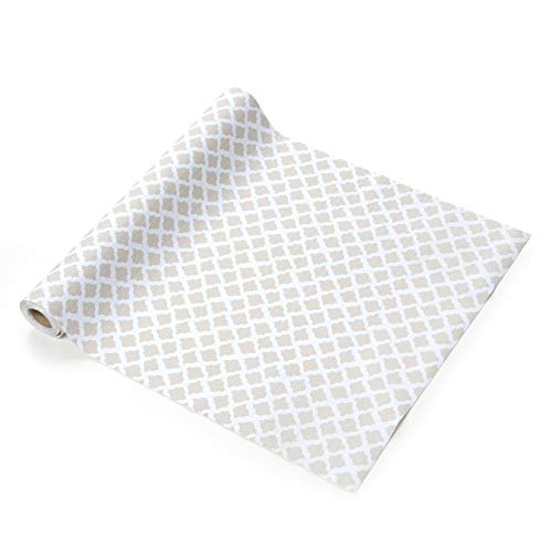 Con-Tact Brand Grip Prints Durable Non-Adhesive Non-Slip Shelf and Drawer Liner, 18" x 8', Talsiman Pale Gray