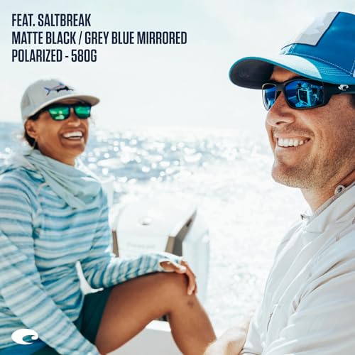 Costa Man Sunglasses Blackout Frame, Blue Mirror Lenses, 65MM