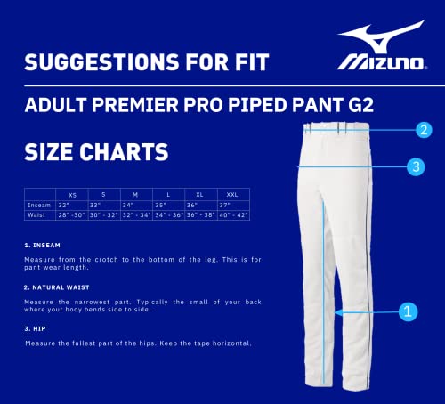 Mizuno mens Mizuno Premier Pro Piped Pant G2 XS White Royal, White/Royal, X-Small US