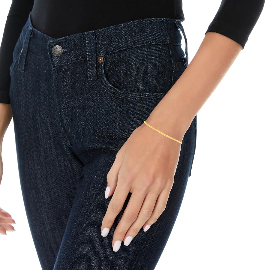 Floreo 10k Yellow Gold 2.5mm Hollow Rope Chain Bracelet or Anklet 9 Inch