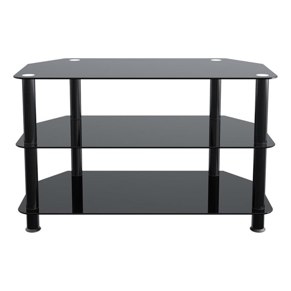 AVF Transitional Steel and Glass TV Stand for up to 42" TVs in Black/Chrome