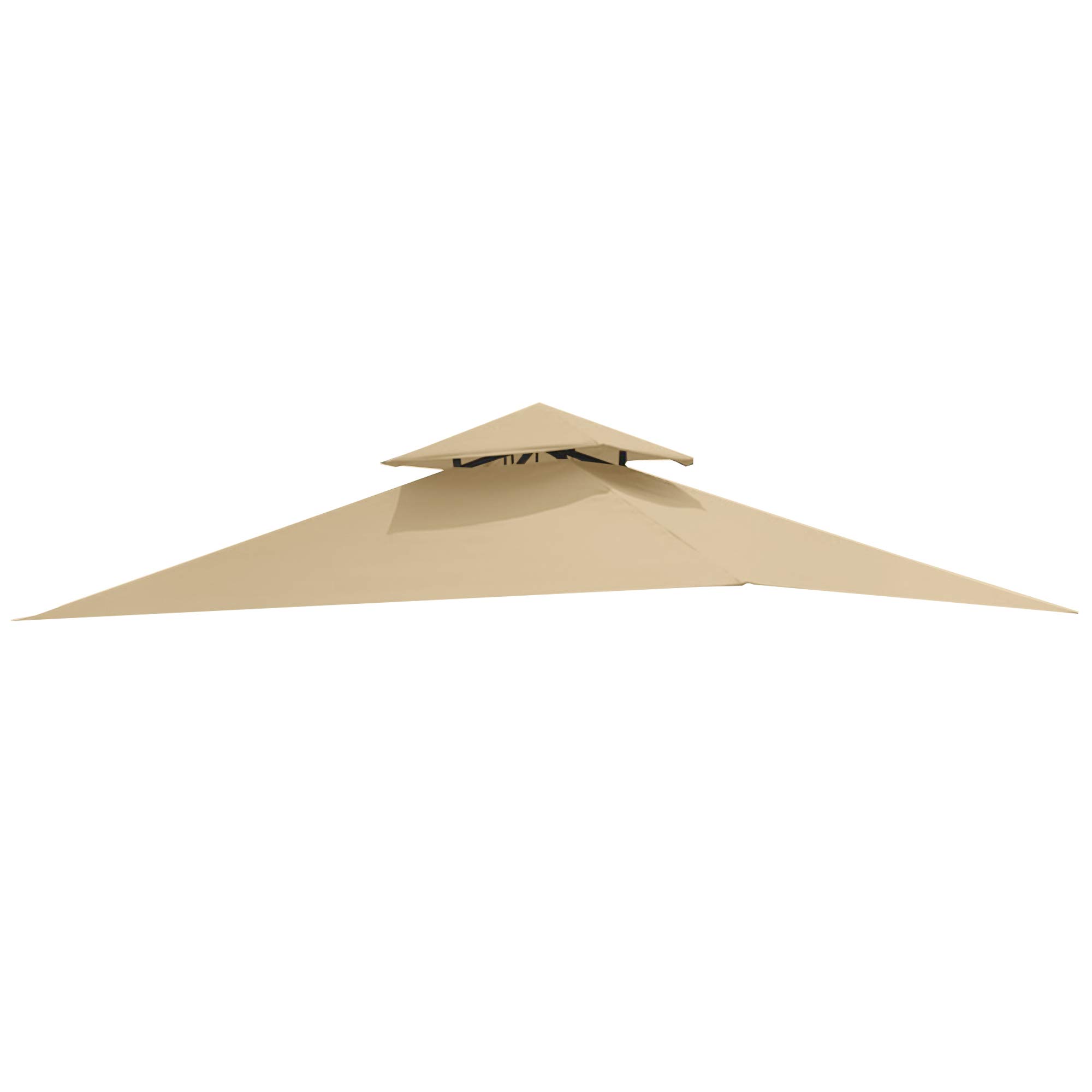 Garden Winds Replacement Canopy Top Cover for Bamboo Look Grill Gazebo - Riplock 350 - Beige