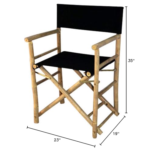 Master Garden Products Bamboo Director Chair, 35”H x 23”W x 19”D