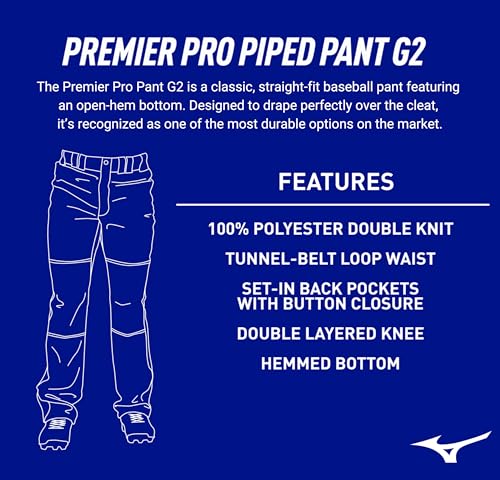 Mizuno mens Mizuno Premier Pro Piped Pant G2 XS White Royal, White/Royal, X-Small US