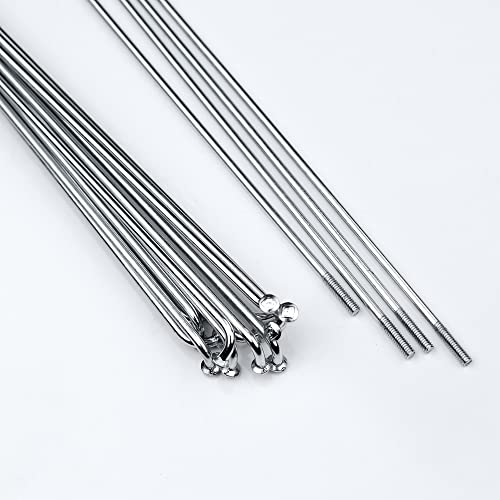 BaveL 36pcs Steel Spokes Mountain Bike Spokes MTB 281mm W/Nipples (Silver, 281)