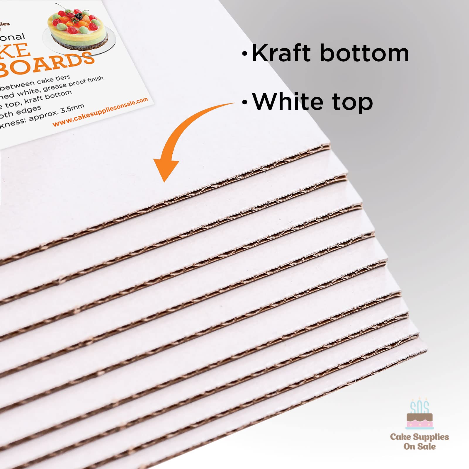 Cake Supplies On Sale, LLC Rectangle Coated Cakeboard 10" x 14", 6 ct