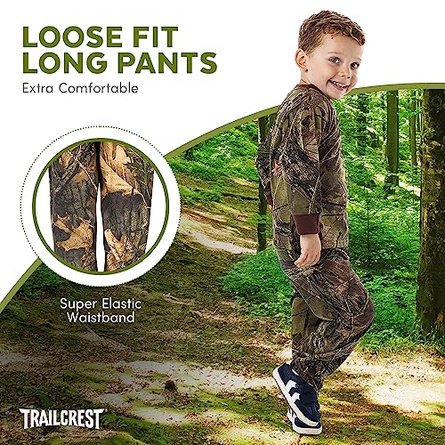 TrailCrest by Treel Infant - Toddler Cotton Camo Long Sleeve T-Shirt and Long Pants Set, 2T, Camo