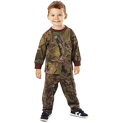 TrailCrest by Treel Infant - Toddler Cotton Camo Long Sleeve T-Shirt and Long Pants Set, 2T, Camo