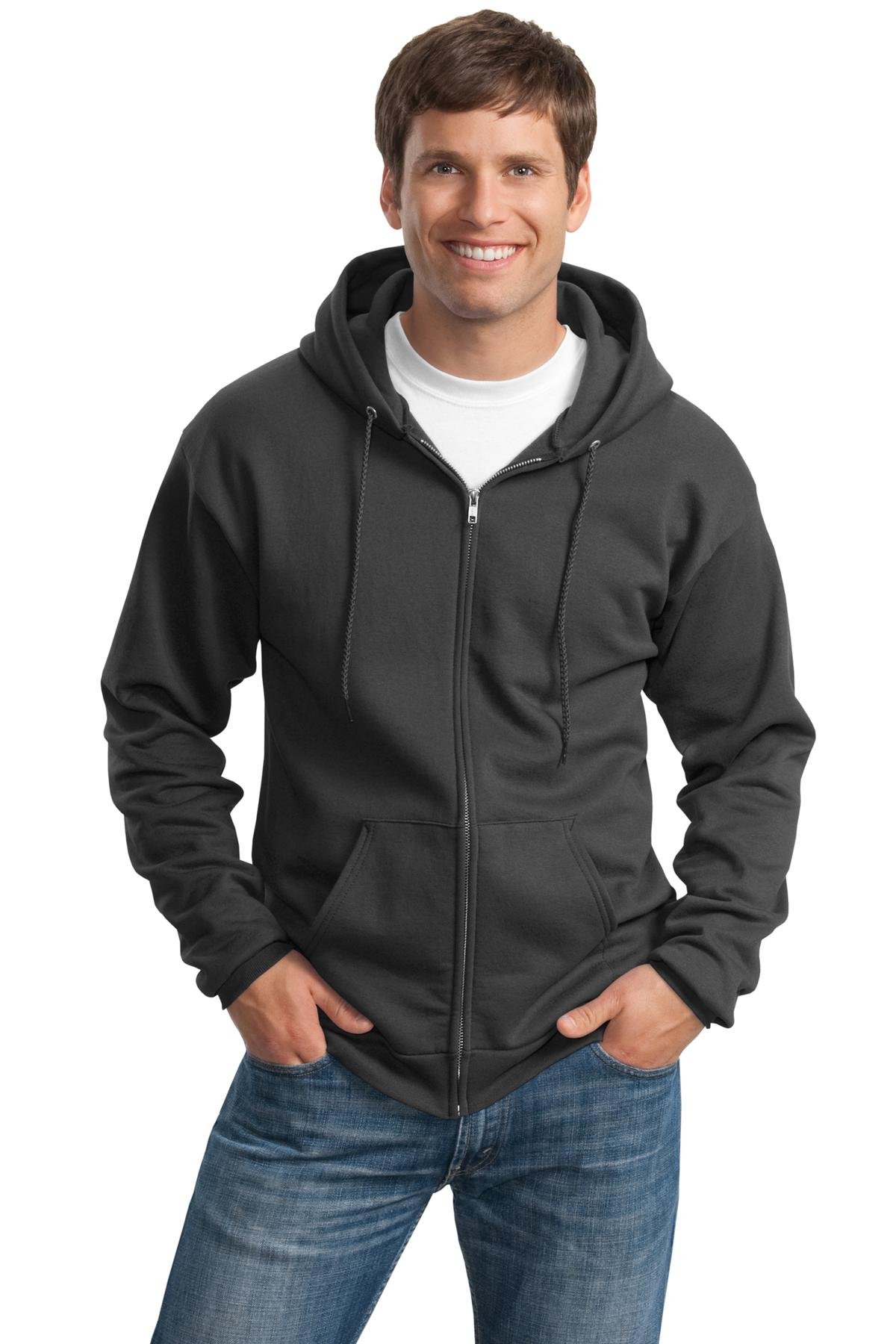 PORT AND COMPANY Tall Full Zip Hooded Sweatshirt (PC90ZHT) Charcoal, 3XLT