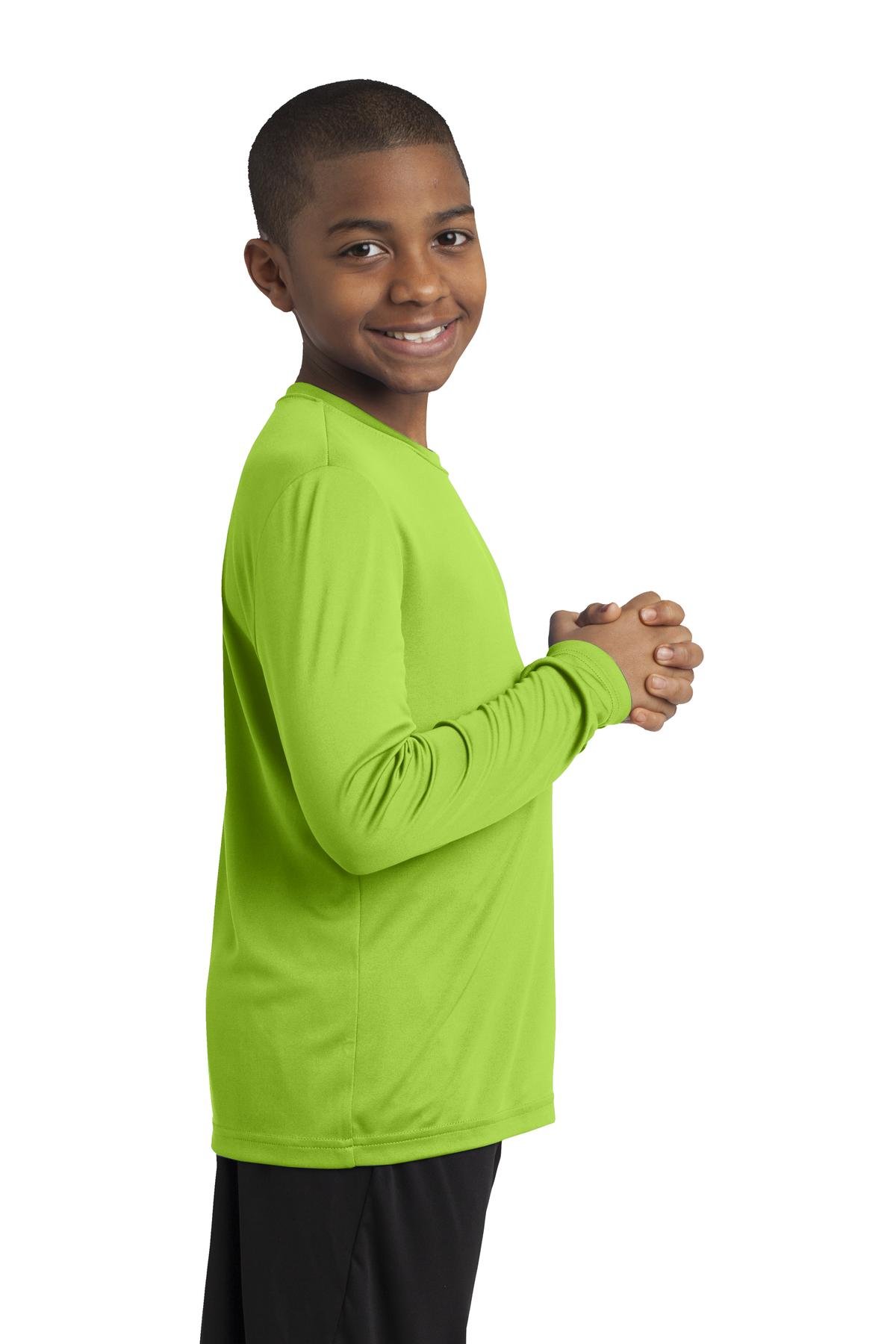 SPORT-TEK Boys' Long Sleeve PosiCharge Competitor Tee S Lime Shock