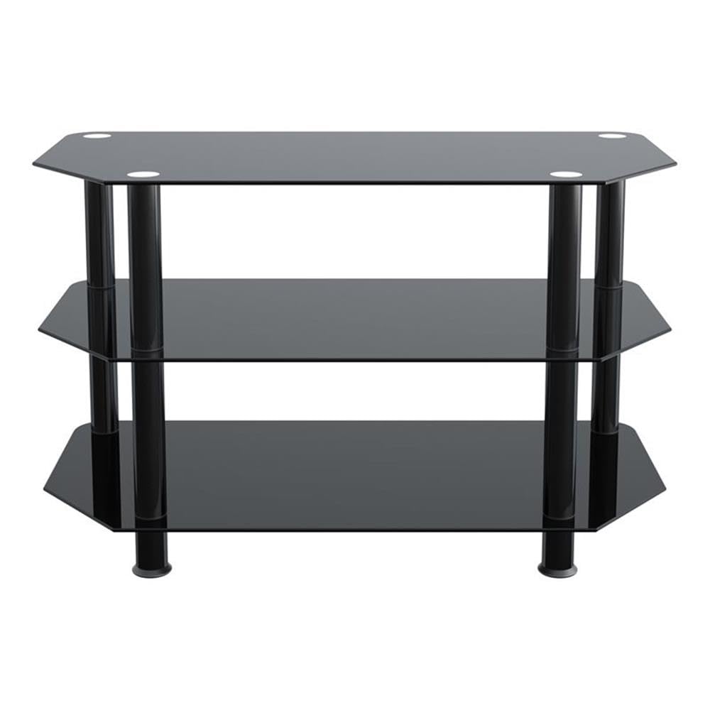 AVF Transitional Steel and Glass TV Stand for up to 42" TVs in Black/Chrome