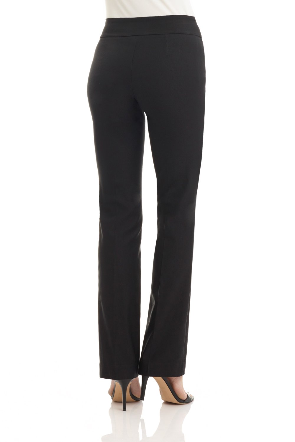 Rekucci Womens Ease into Comfort Stretchy Business Casual Bootcut Pull-On Everyday Office Pant in Regular/Tall/Petite Sizes (4, Black)