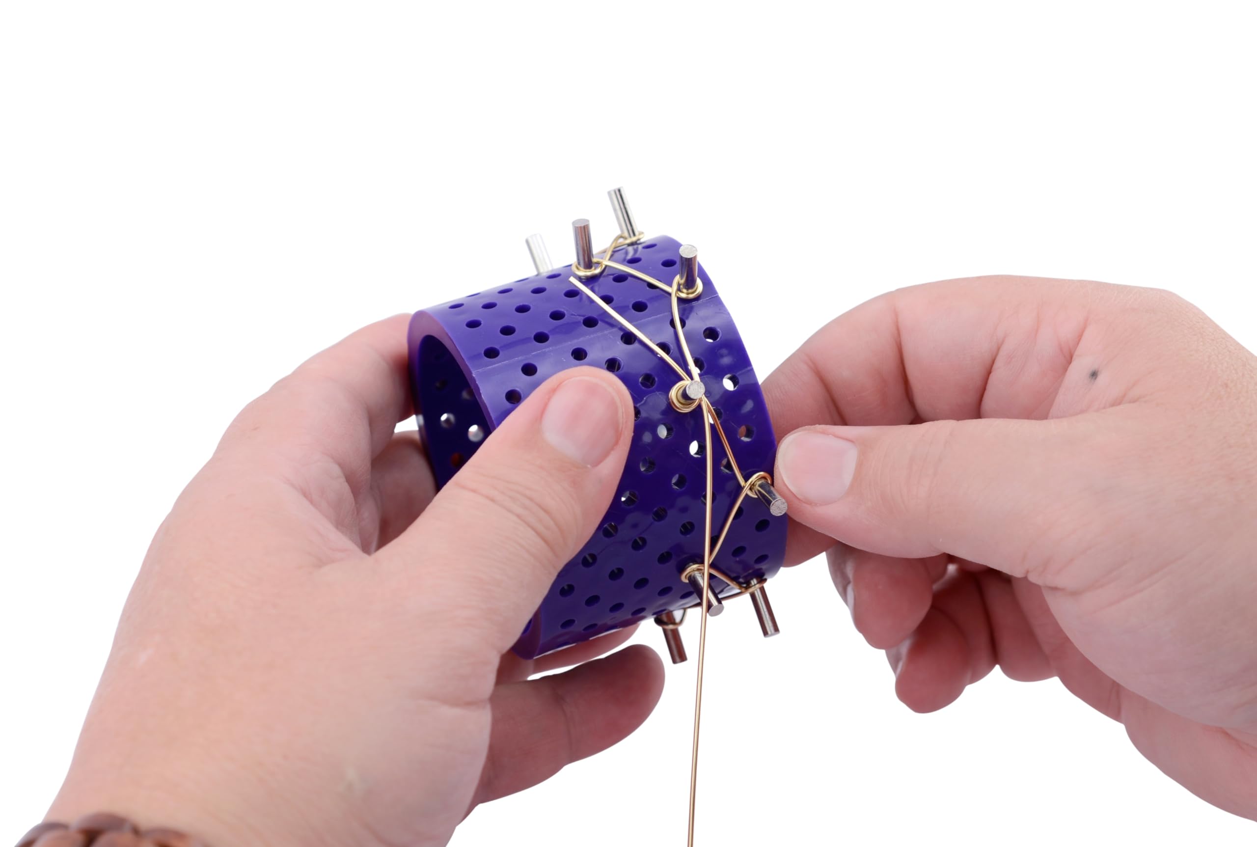 Artistic Wire 3D Bracelet Jig, with 20 Pegs 22 mm / 0.86 in, L x 4 mm / .15 in, O.D. and Holder Tubes