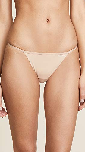 Calvin Klein Women's Sleek Model Thong Panty, Bare, Small