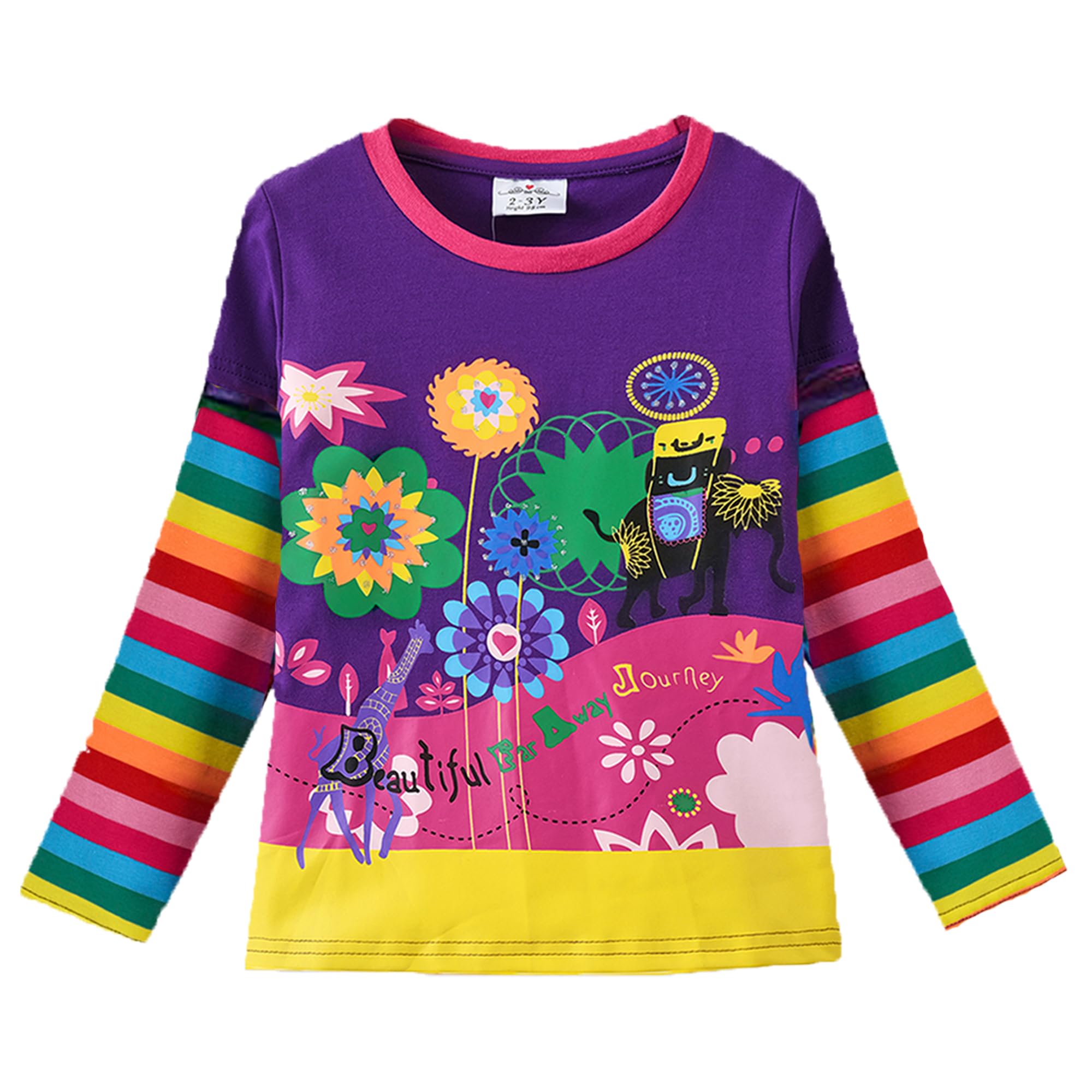 VIKITA Girls Shirts Winter Long Sleeve Graphic T Shirts Casual Tops for Girls (L328 5T)