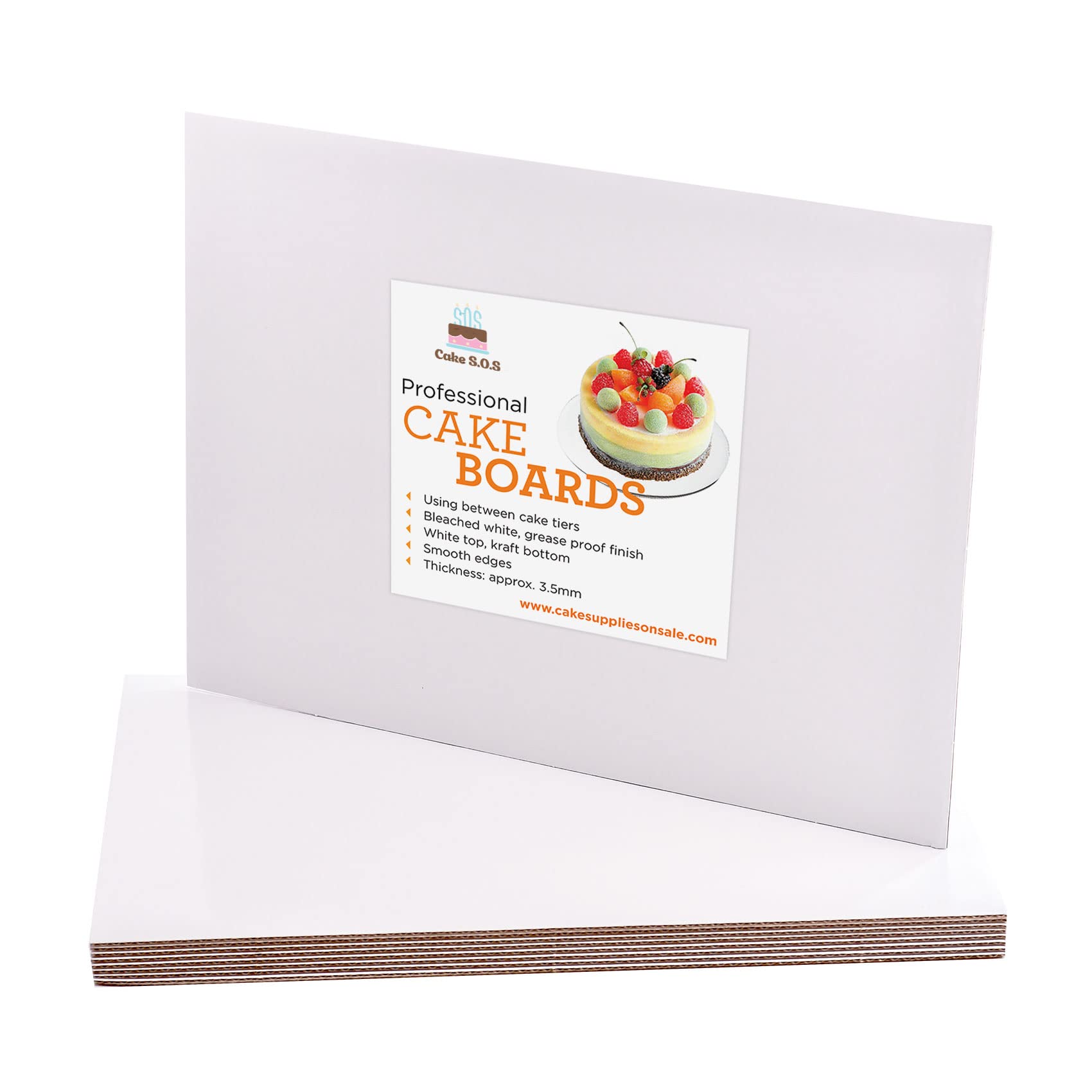 Cake Supplies On Sale, LLC Rectangle Coated Cakeboard 10" x 14", 6 ct