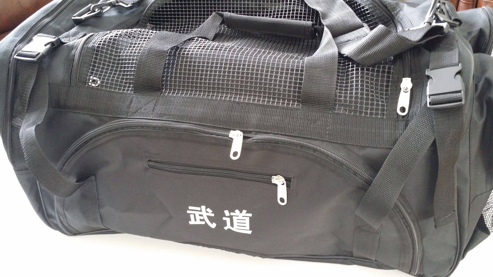 Martial Arts, Bag with Mesh Top/pocket 13"x27"x14" Boxing, MMA,Taekwondo Deluxe Equipment Bag, Black