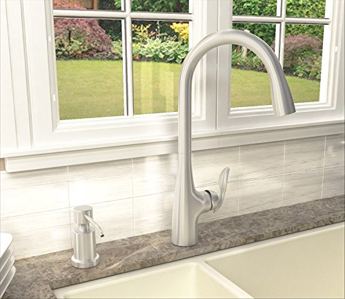 Ultimate Kitchen™ – Built-in FOAMING Soap Dispenser for Kitchen and Bathroom Countertop | Stainless Steel Foam Soap Pump with 17oz Under Counter Bottle | Installs Quickly | Satin Finish