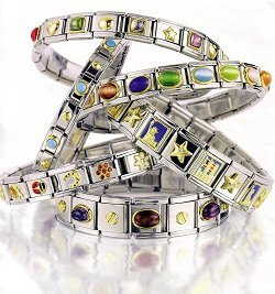 Sexy Sparkles October Birthday Birthstone Italian Charm with Gold Tone Frame