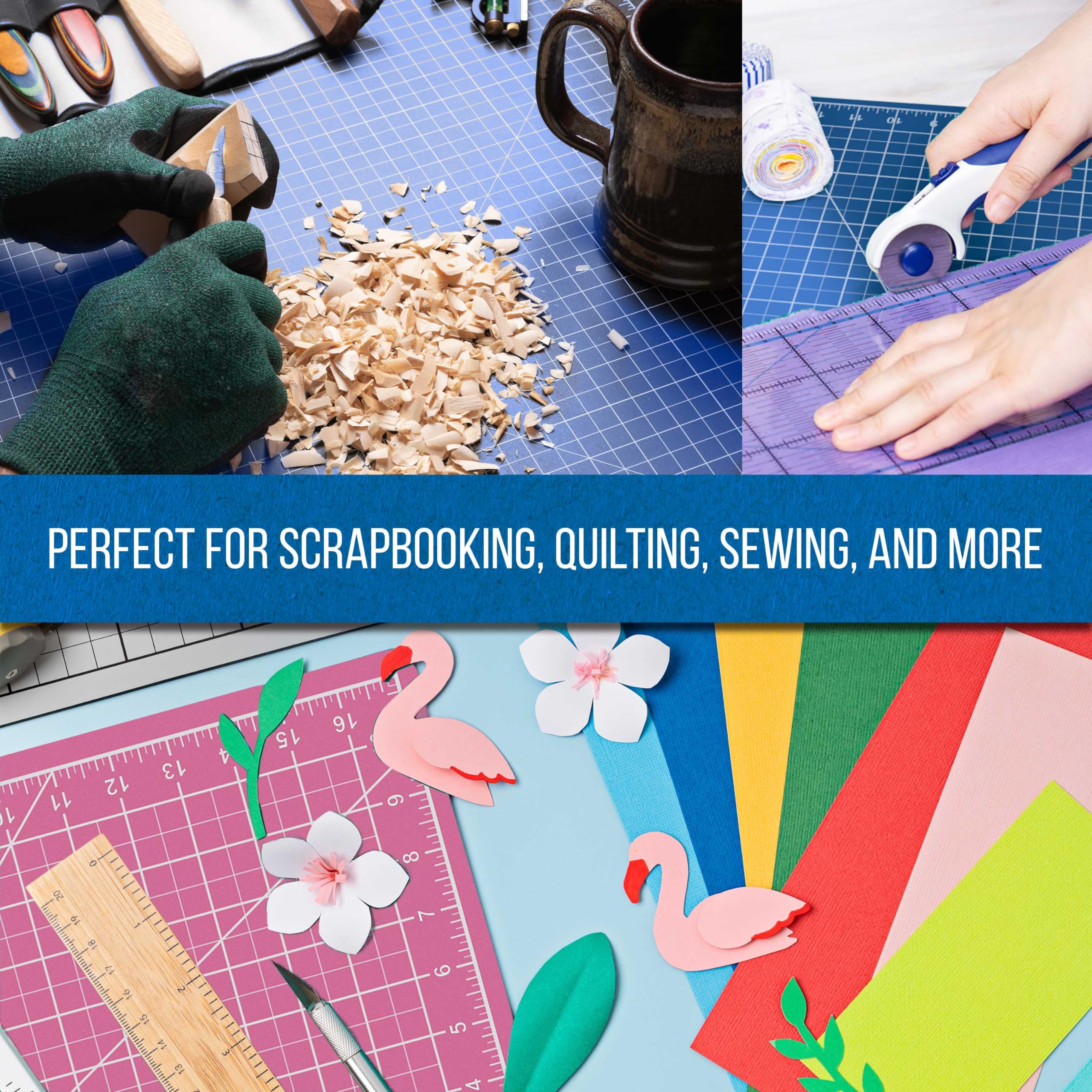 U.S. Art Supply 18" x 24" Pink/Blue Professional Self Healing 5-Ply Double Sided Durable Non-Slip Cutting Mat Great for Scrapbooking, Quilting, Sewing and all Arts & Crafts Projects