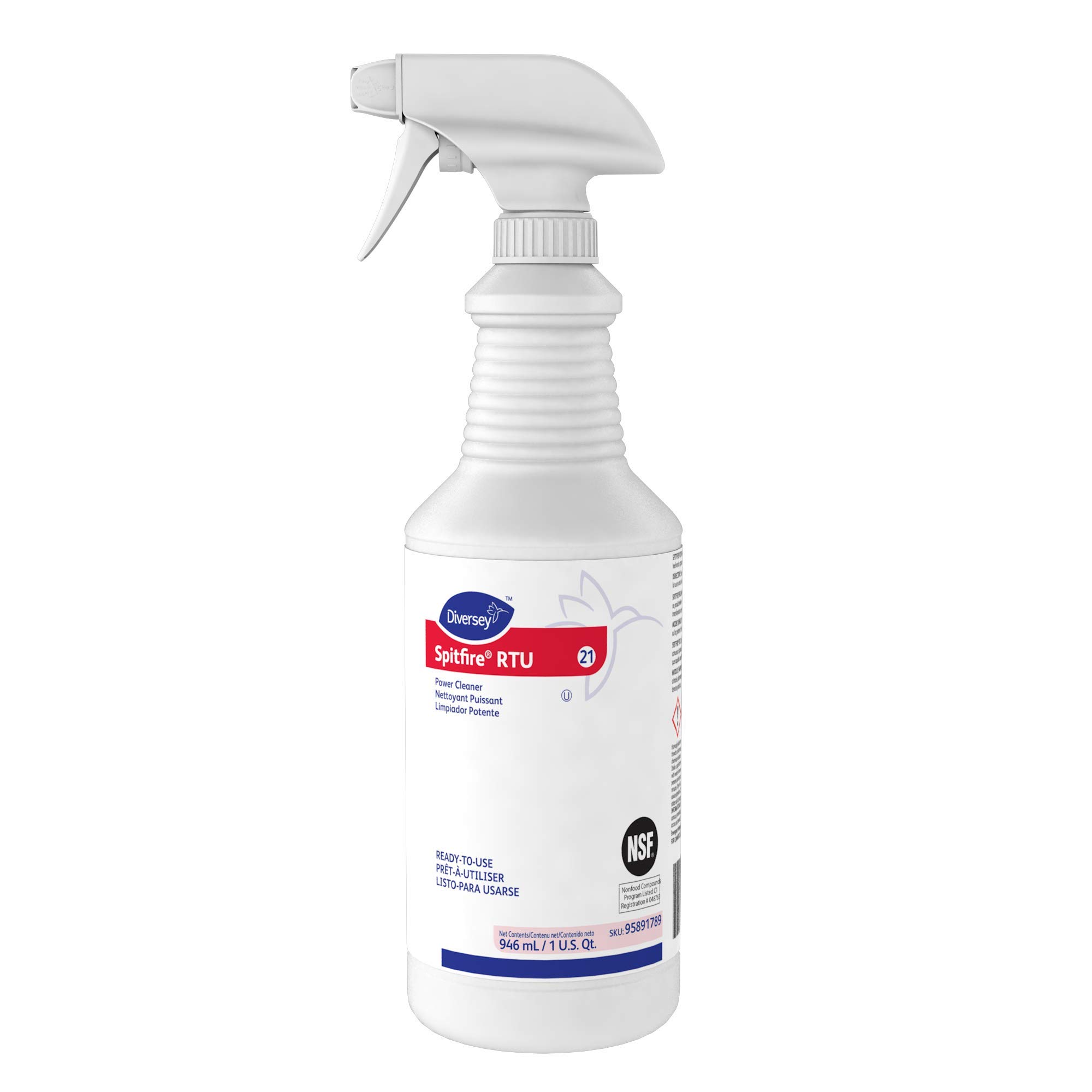 Spitfire 95891789 RTU Power Cleaner, Heavy Duty Degreaser for Shops & Kitchens, Pine Scent, Ready-to-Use Capped, 32-Ounce (Pack of 12 with 12 Spray Nozzles) Discontinued