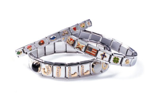 Sexy Sparkles October Birthday Birthstone Italian Charm with Gold Tone Frame