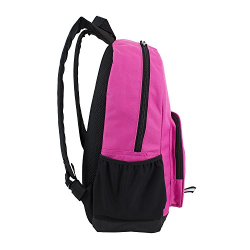 Eastsport Classic Backpack with Inner Tech Pocket, Bottom Shoe Compartment and Drawstring Bag, Pink