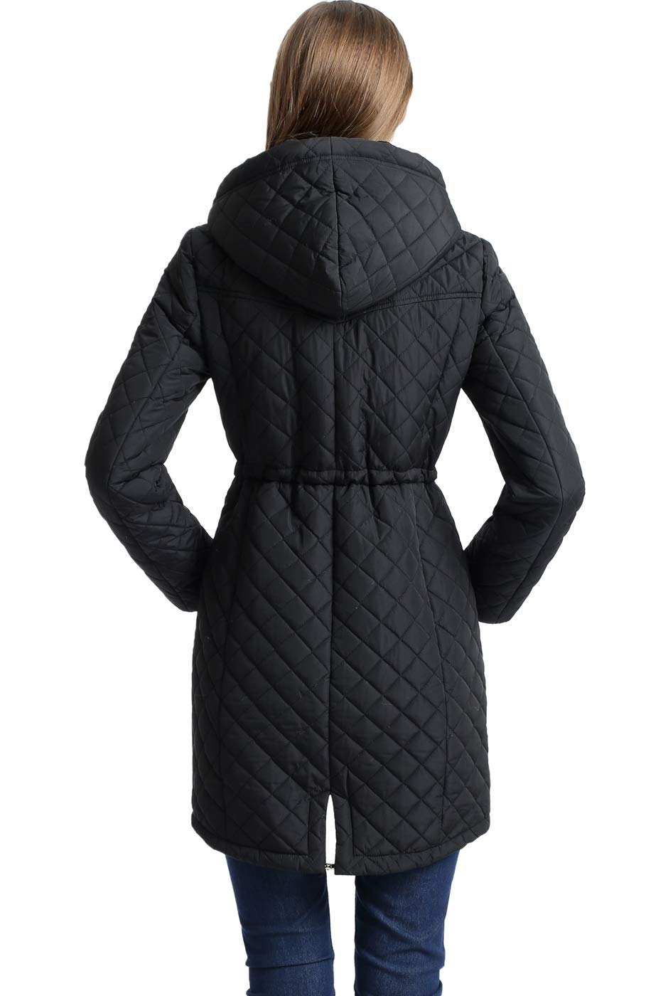 BGSD Women Angela Waterproof Quilted Parka Coat Novelty Winter Jacket Black X-Large