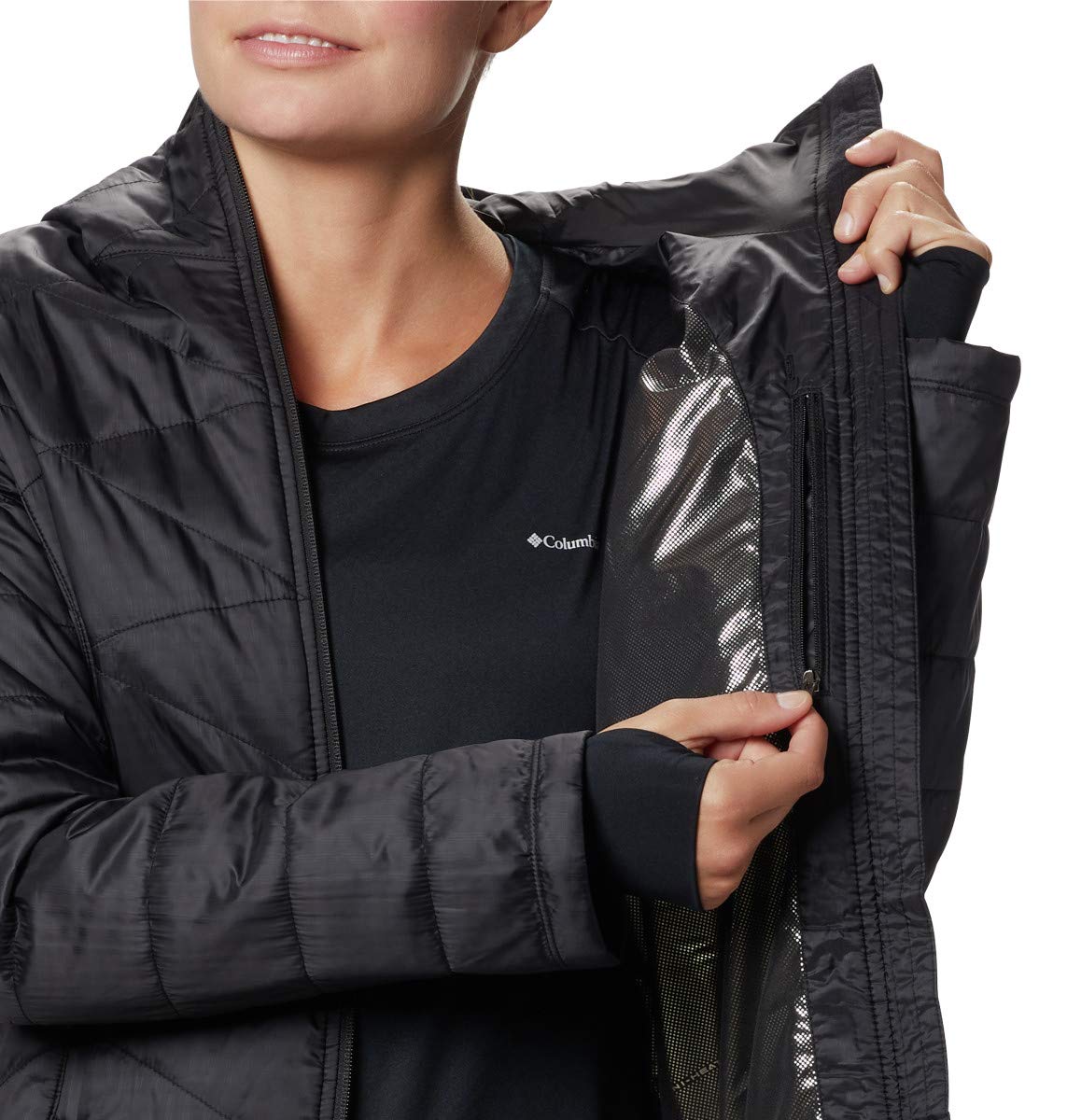 Columbia Women's Mighty Lite Hooded Jacket, Black, X-Large