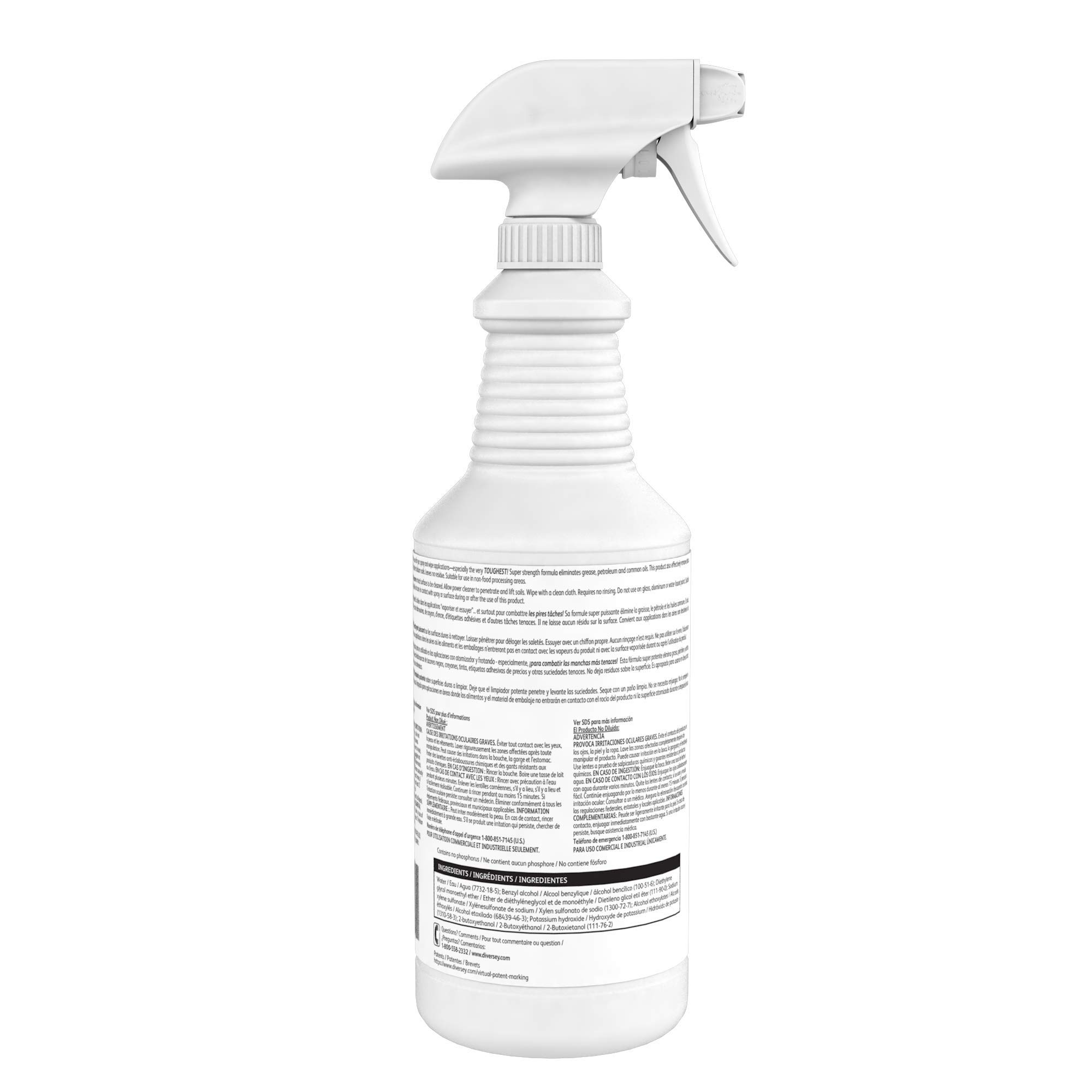 Spitfire 95891789 RTU Power Cleaner, Heavy Duty Degreaser for Shops & Kitchens, Pine Scent, Ready-to-Use Capped, 32-Ounce (Pack of 12 with 12 Spray Nozzles) Discontinued
