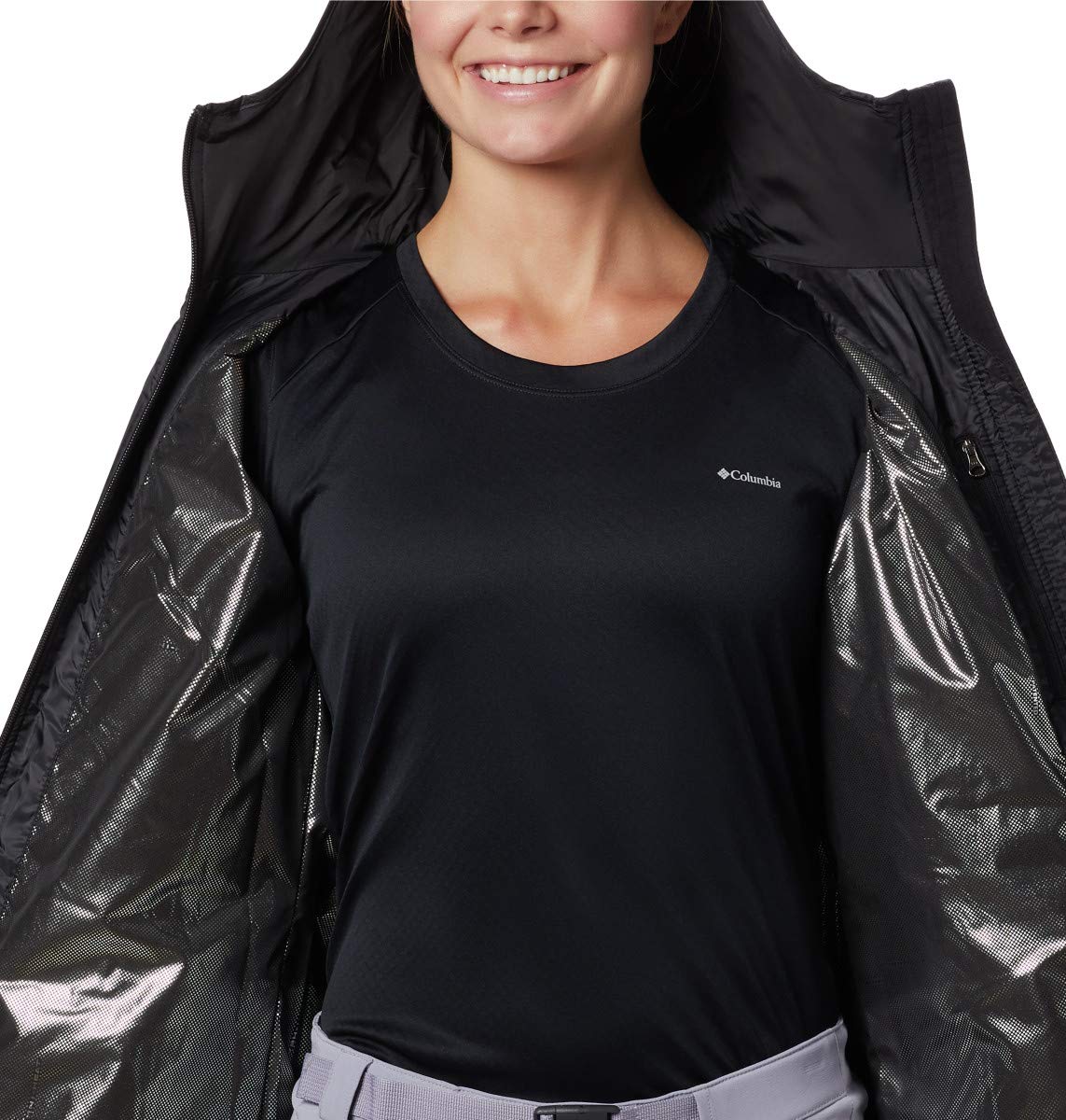 Columbia Women's Mighty Lite Hooded Jacket, Black, X-Large