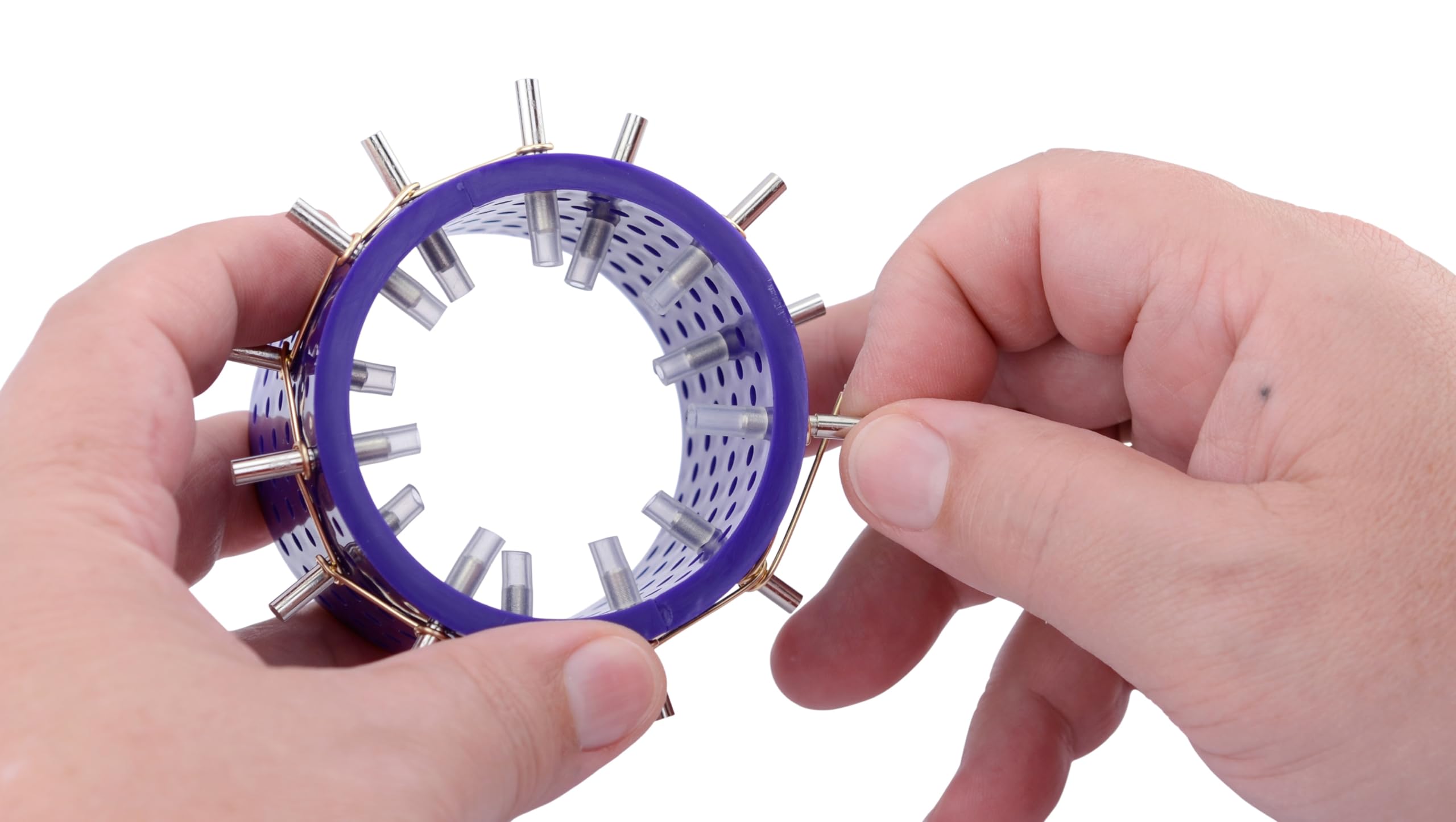 Artistic Wire 3D Bracelet Jig, with 20 Pegs 22 mm / 0.86 in, L x 4 mm / .15 in, O.D. and Holder Tubes
