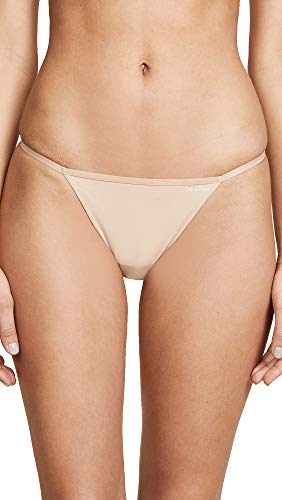 Calvin Klein Women's Sleek Model Thong Panty, Bare, Small