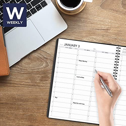 2023 Weekly Planner & Appointment Book By At A Glance - Large 8 1/4'' X 11'' - Black - Professional Spiral Bound Annual Week Schedule Calendar For Women And Men 70-950