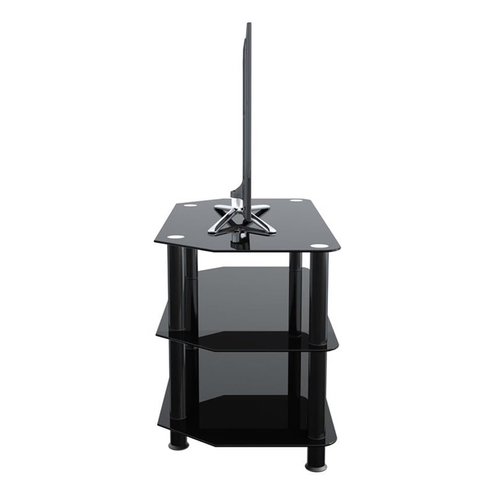 AVF Transitional Steel and Glass TV Stand for up to 42" TVs in Black/Chrome