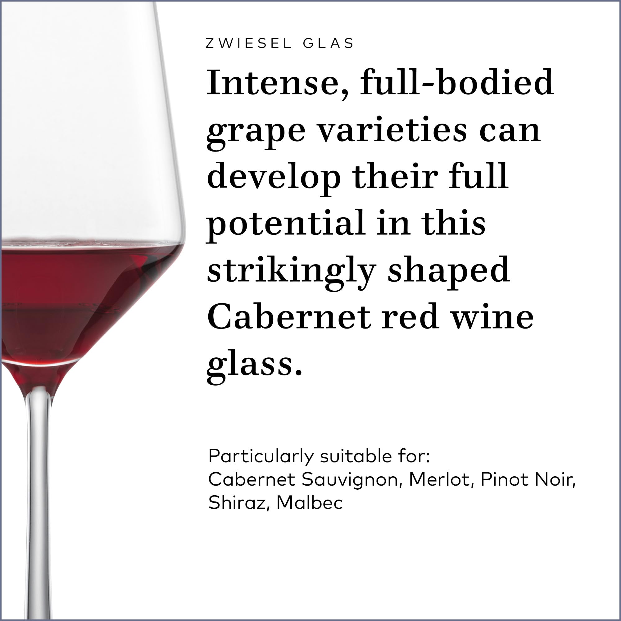 ZWIESEL GLAS Pure Cabernet Red Wine Glass (Set of 4), Graceful Wine Glasses for Red Wine, Dishwasher-Safe Tritan Crystal Glasses, Made in Germany (19 Ounce)