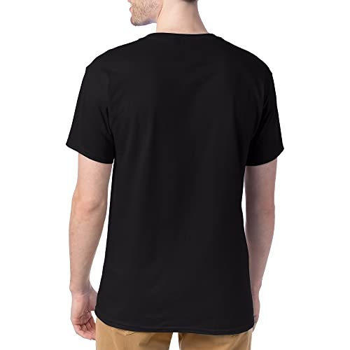 Hanes mens Essentials Short Sleeve T-shirt Value Pack (6-pack) fashion t shirts, Black, Large US