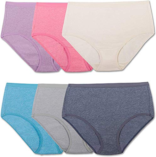 Fruit of the Loom Women's Beyondsoft Panties, Brief-Cotton Blend-6 Pack, 6