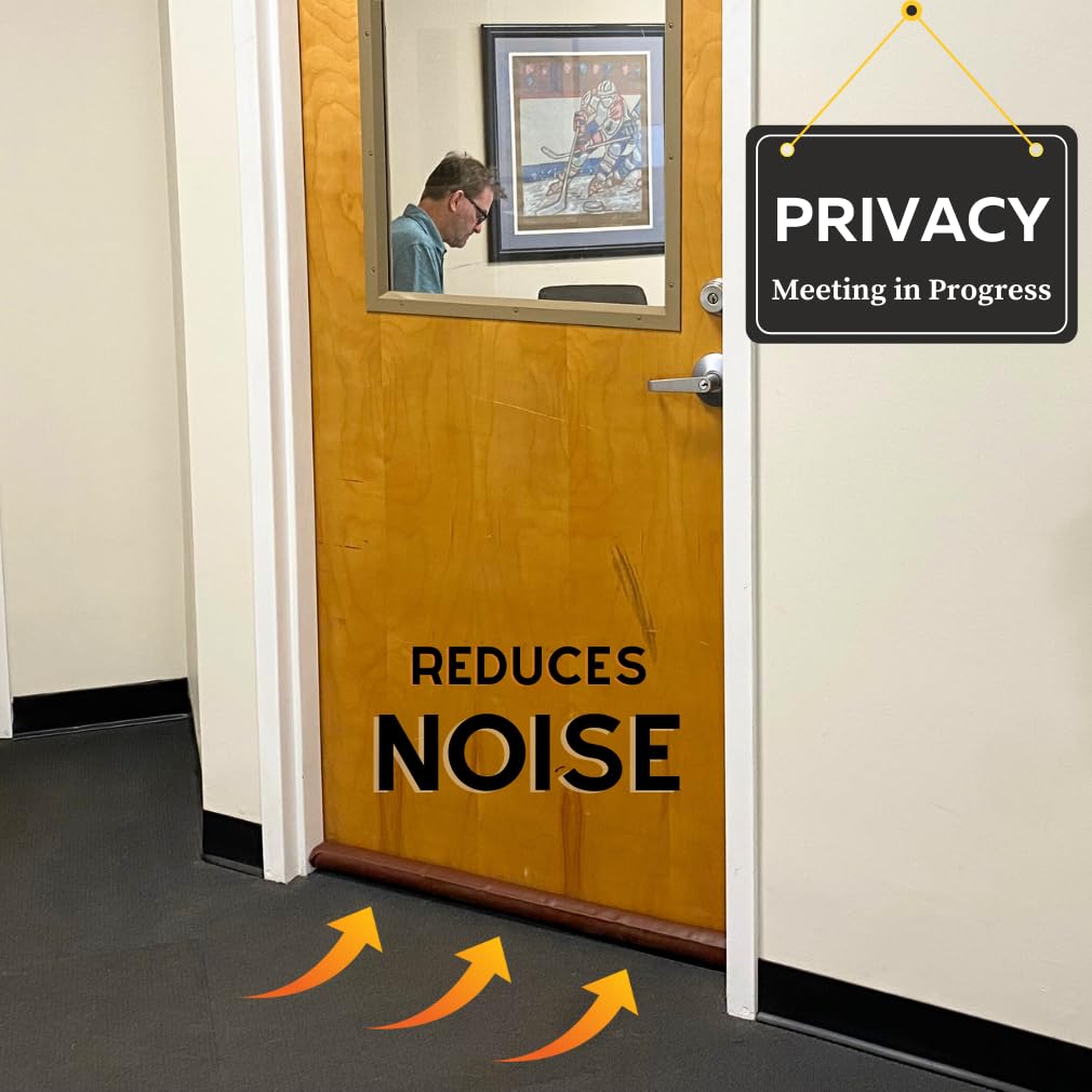 Evelots Door Draft Stopper, Covers Door Gaps up to 2 Inches, Door Noise Blocker, Window Breeze Blocker, Adjustable Door Sweeps, 36 Inches Long, Can be Cut to Size, Brown