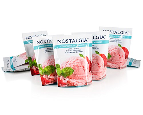 Nostalgia ICP825STRAW8PK Premium Strawberry Ice Cream Mix, 8 (8-Ounce) Packs, Makes 16 Quarts Total