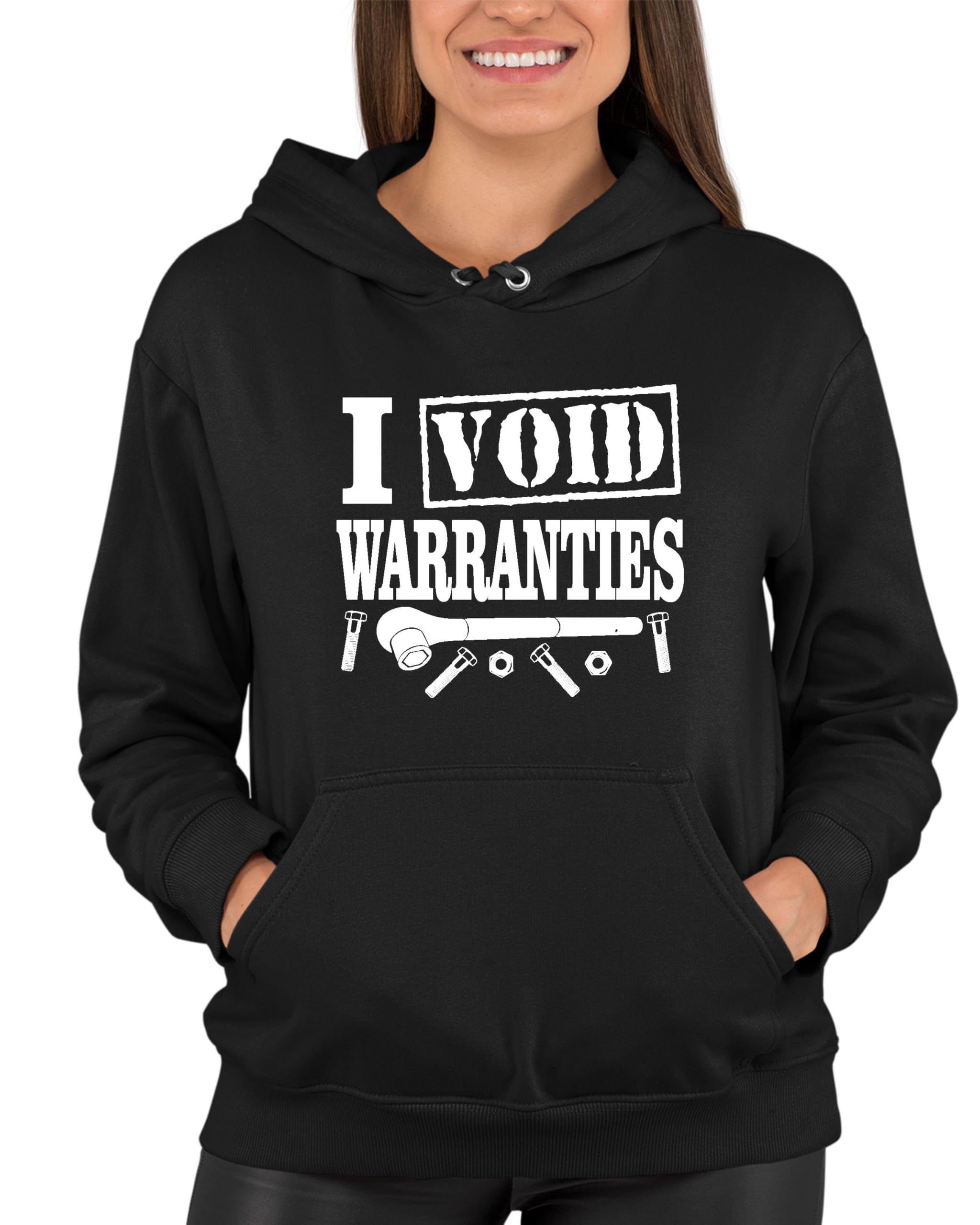 Go All Out X-Large Black Mens I Void Warranties Funny Mechanic Sweatshirt Hoodie