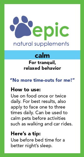Epic Pet Health Calm - Natural Electrolyte Supplement for Relaxation Many Five Star Reviews Used by Rescue Groups &Adoptions Made in USA