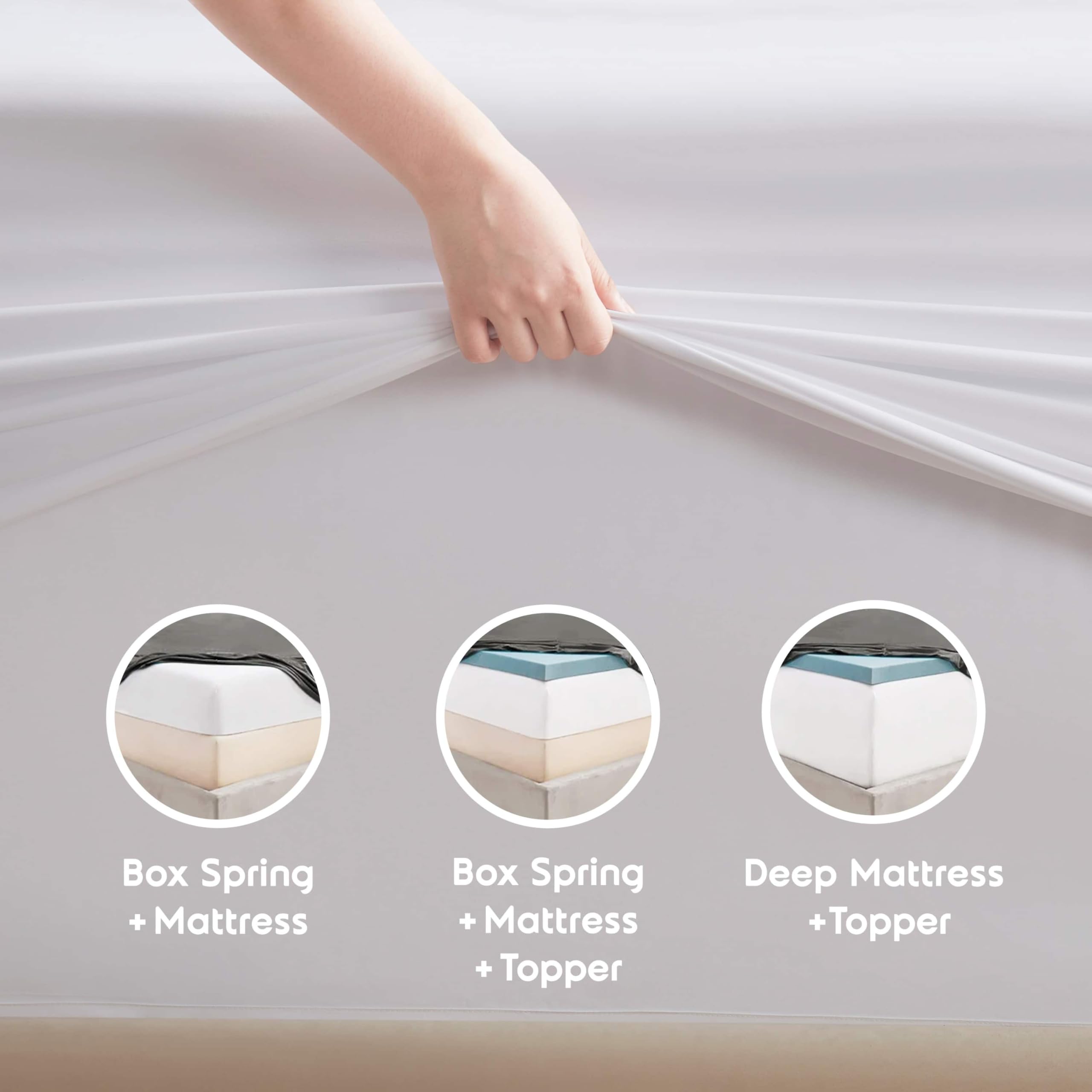 Nestl Full Size Sheet Sets - 4 Piece Full Size Sheets, Deep Pocket, Hotel Luxury, Extra Soft, Breathable and Cooling, White Bed Sheets for Full Size Mattress