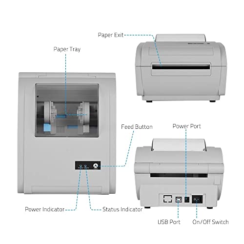 N/A Multifunction Desktop 110mm Thermal Paper Printer Barcode Label Printer USB BT Communication Interface Label Printer