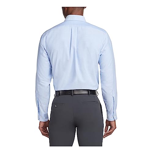 Van Heusen Men's Dress Shirt Oxford Solid Regular Fit, Blue, 17" Neck 32"-33" Sleeve