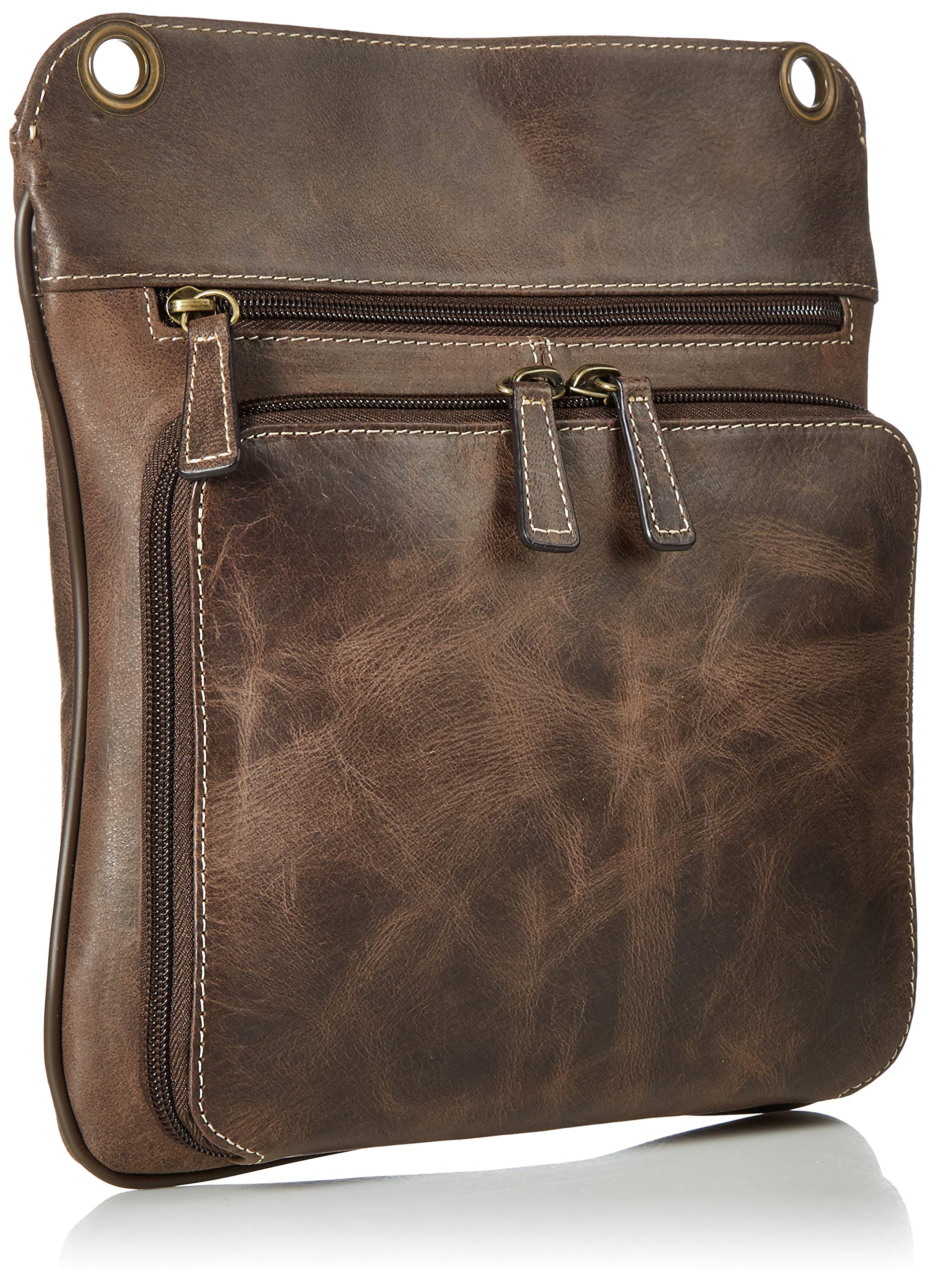 Gun Toten Mamas GTM CZY/01 Concealed Carry BR Distressed Vintage Buffalo Leather Flat SAC Bag, Brown