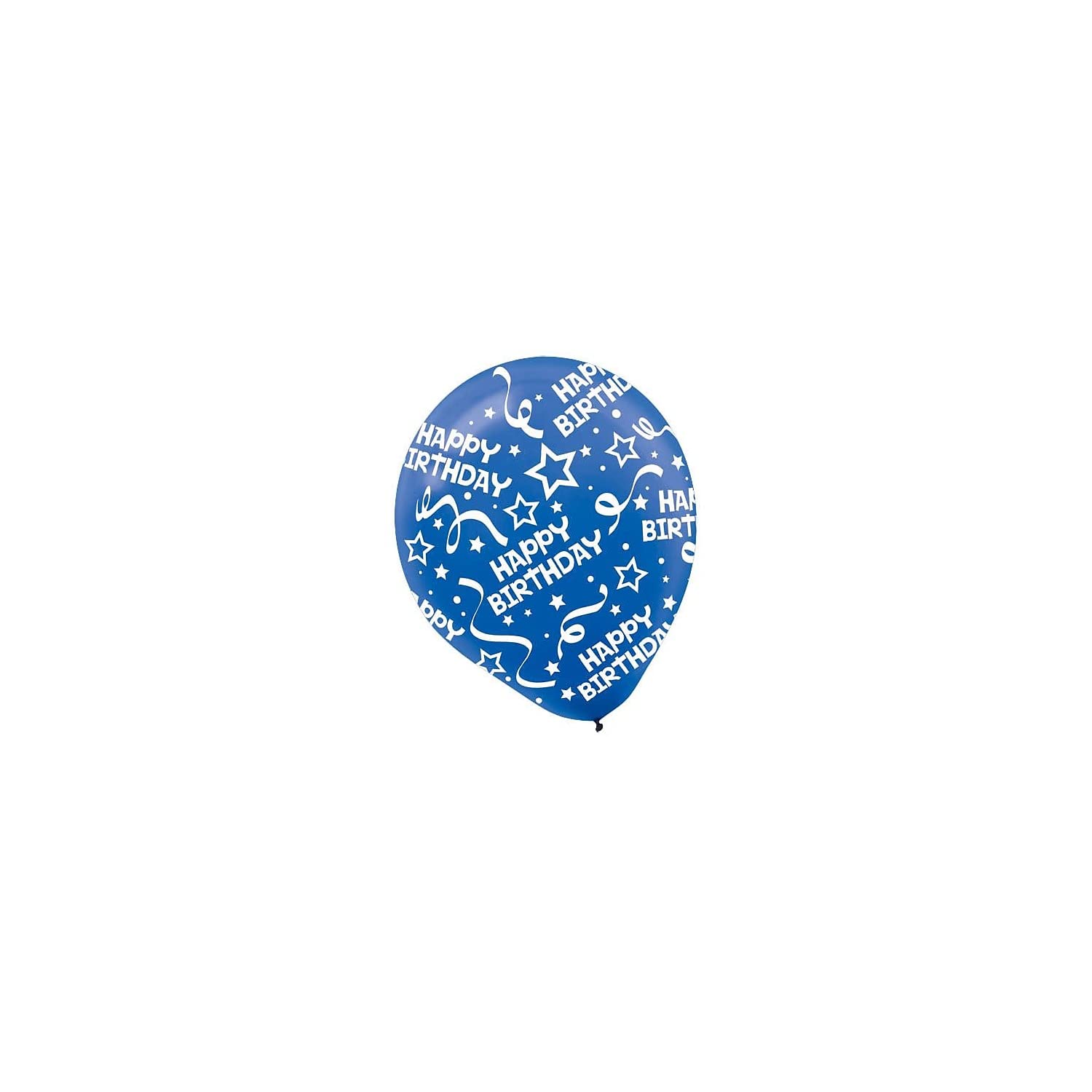 Amscan Bright Royal Blue Confetti All Over Print Latex Balloons - 12" (Pack Of 6)