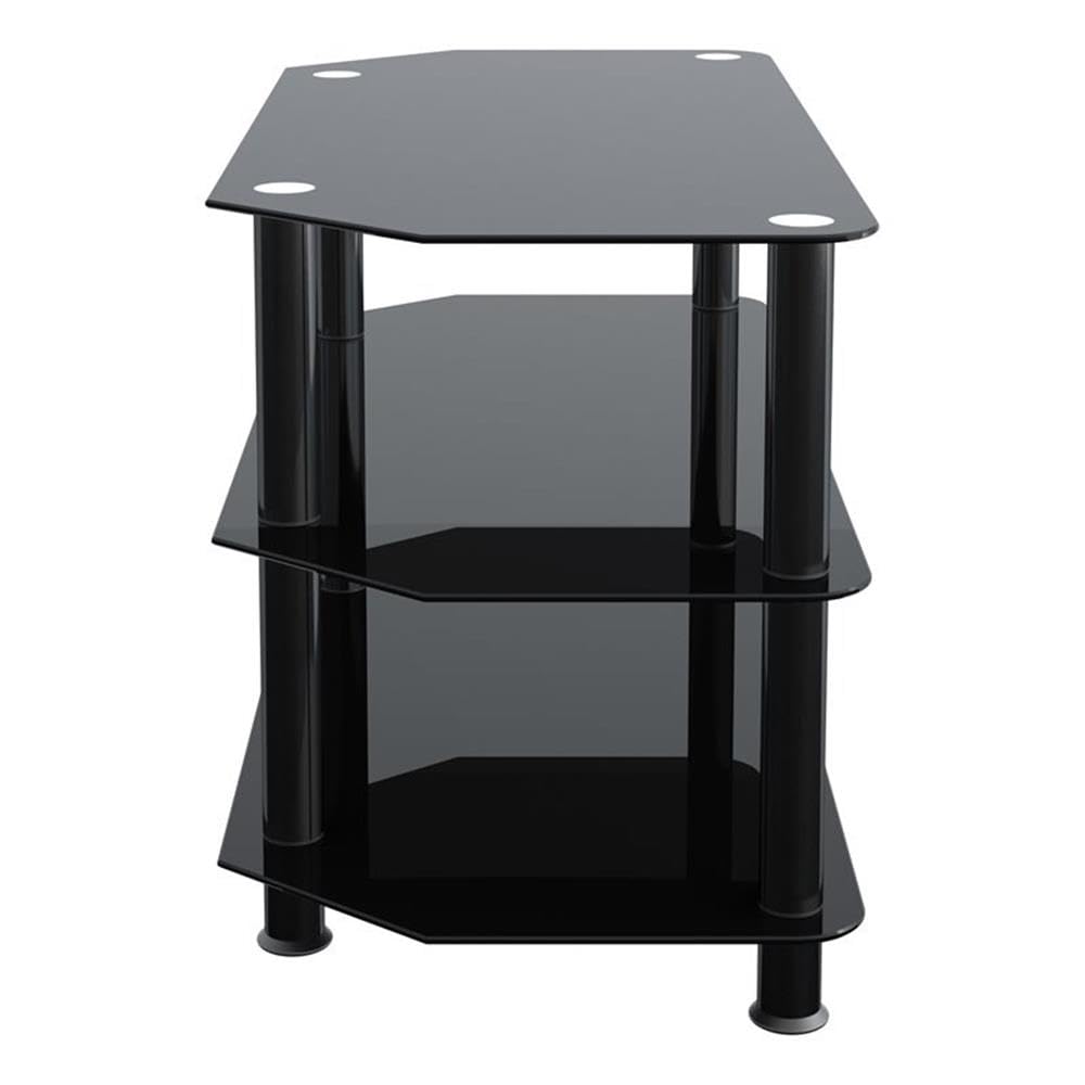 AVF Transitional Steel and Glass TV Stand for up to 42" TVs in Black/Chrome