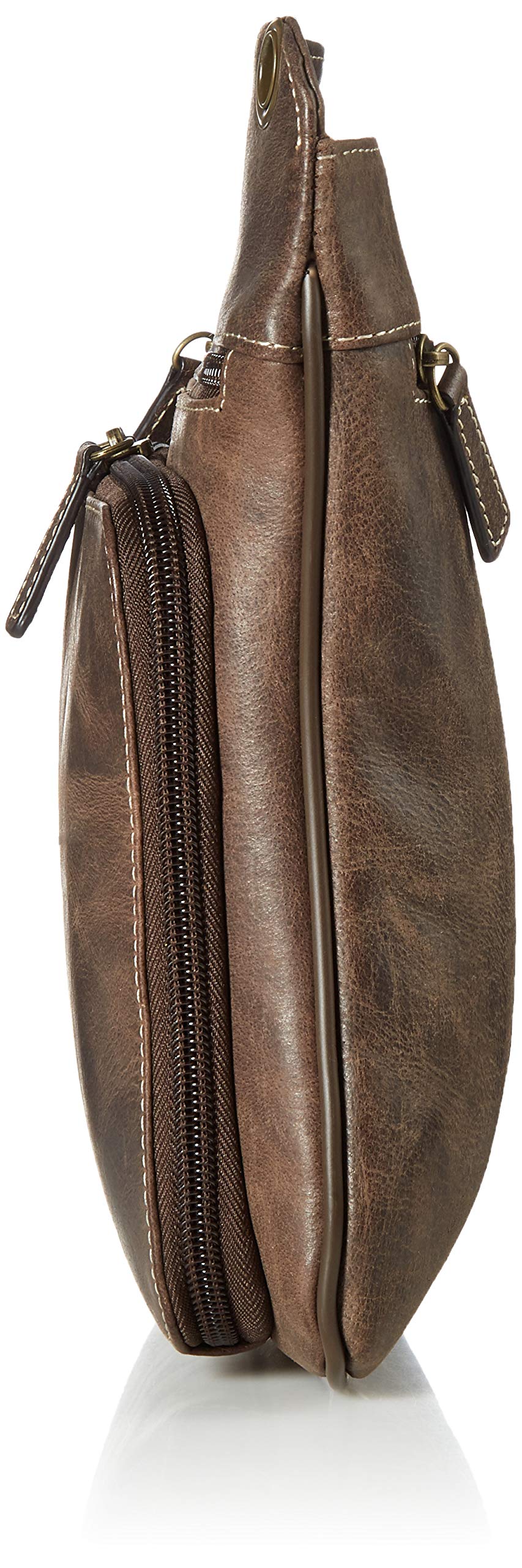 Gun Toten Mamas GTM CZY/01 Concealed Carry BR Distressed Vintage Buffalo Leather Flat SAC Bag, Brown