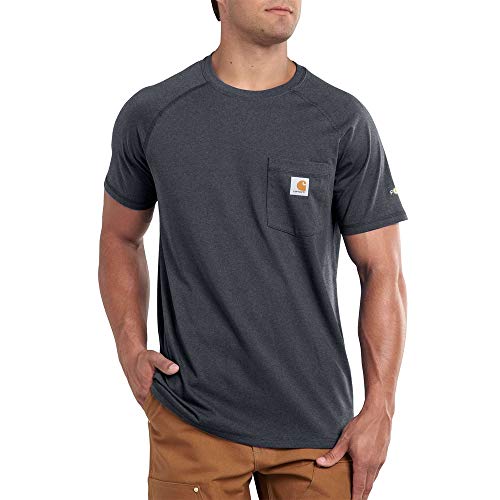 Carhartt Men's Force Relaxed Fit Midweight Short-Sleeve Pocket T-Shirt 100410, Carbon Heather, Medium
